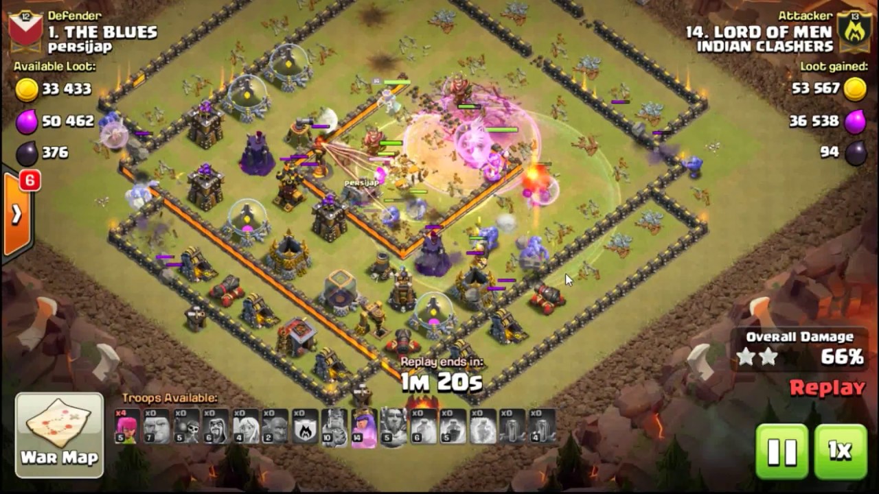 MAX TH10 VS LOW LEVEL TH10 3STAR WAR ATTACK WITH LVL10 HEROES - YouTube