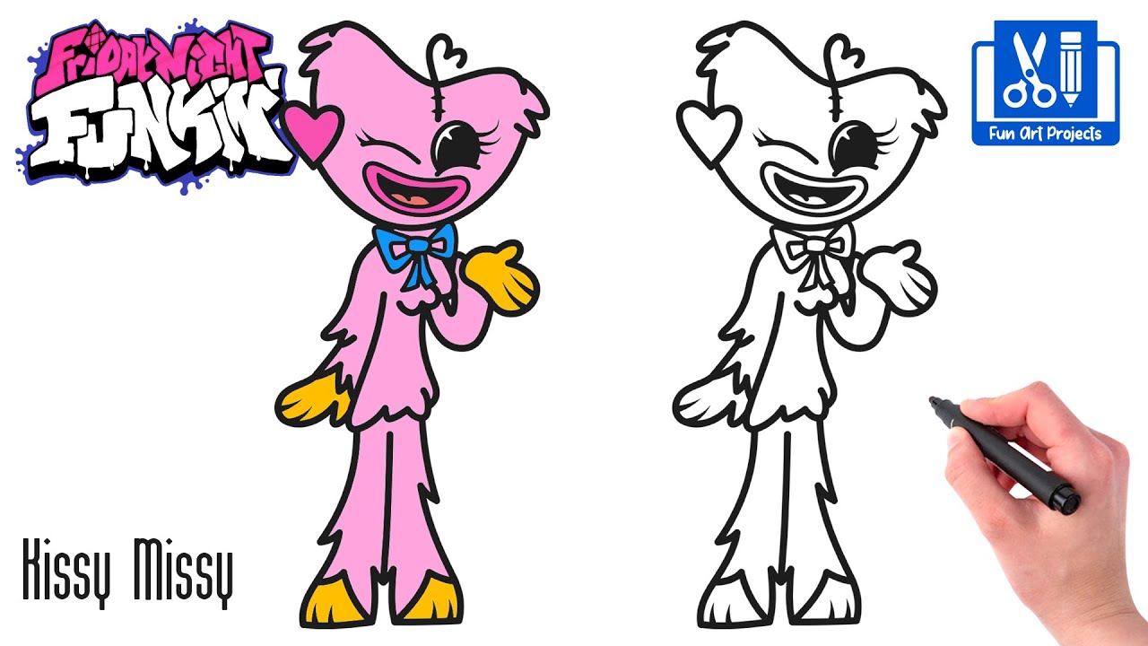 How To Draw KISSY MISSY | POPPY PLAYTIME - Draw Game Characters Step By ...