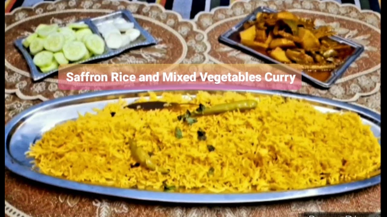 Zafrani Rice and Mixed Vegetables Curry Recipe - YouTube