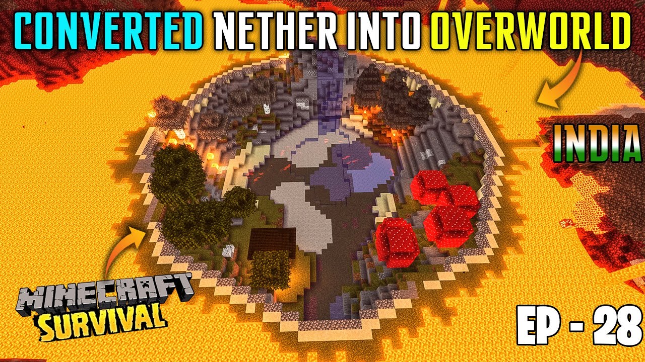 😱I CONVERTED NETHER INTO OVERWORLD CITY IN MINECRAFT SURVIVAL - YouTube