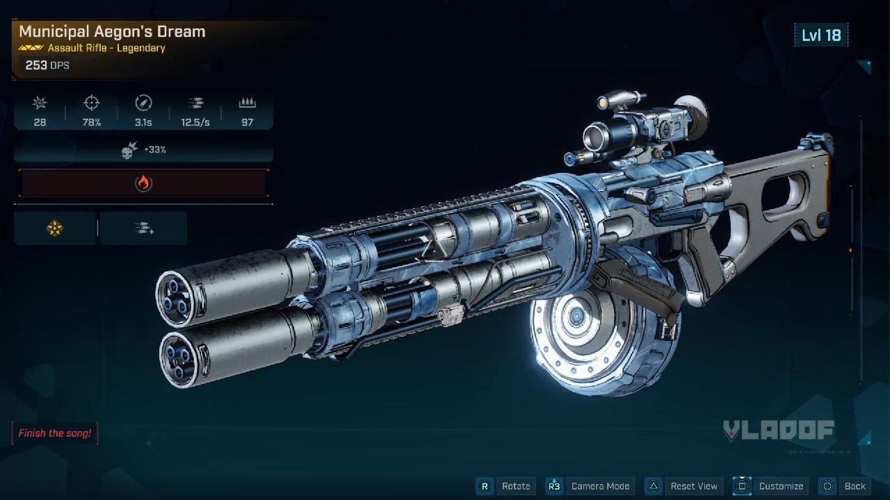 Borderlands 4 - Aegon's Dream (Legendary Vladof Assault Rifle) - YouTube