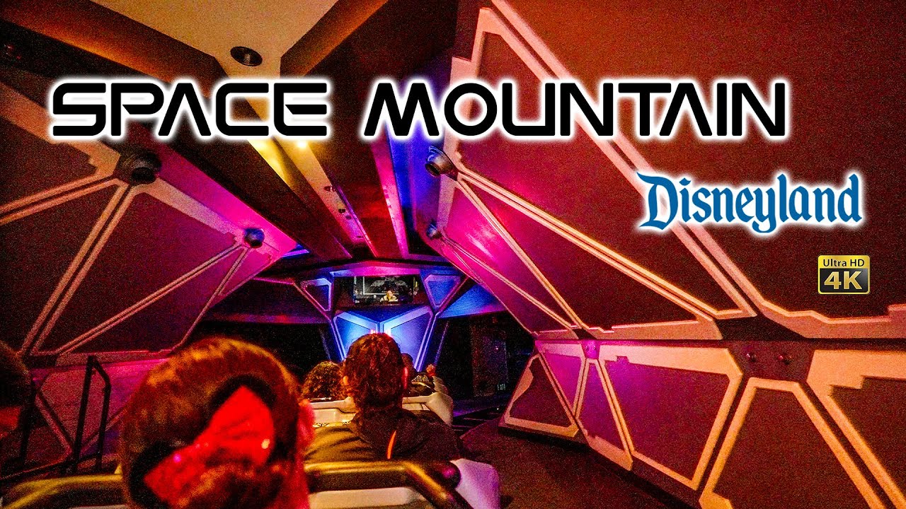 Space Mountain Roller Coaster On Ride Low Light Back Row 4K POV ...