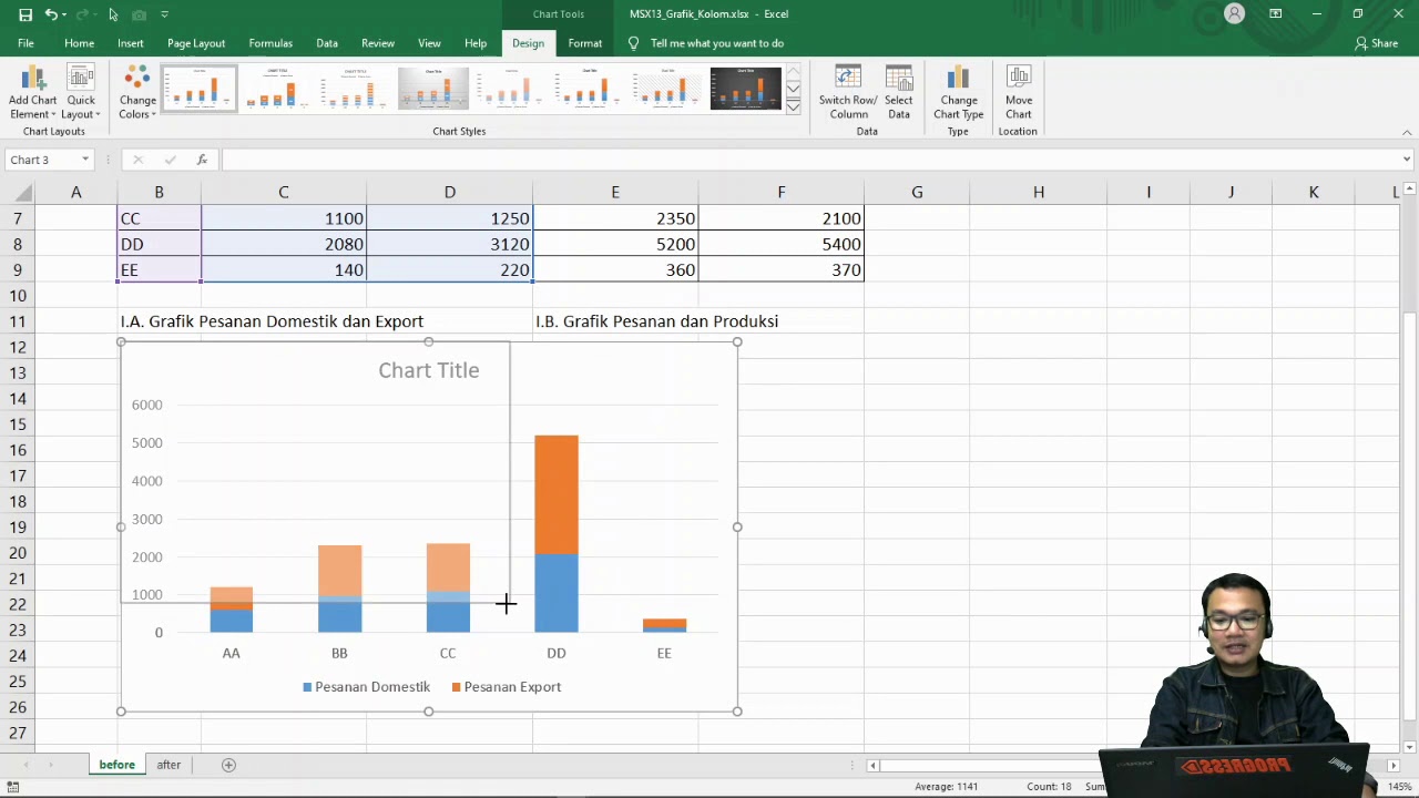Belajar Excel Dasar #14 : Membuat Grafik Kolom - YouTube