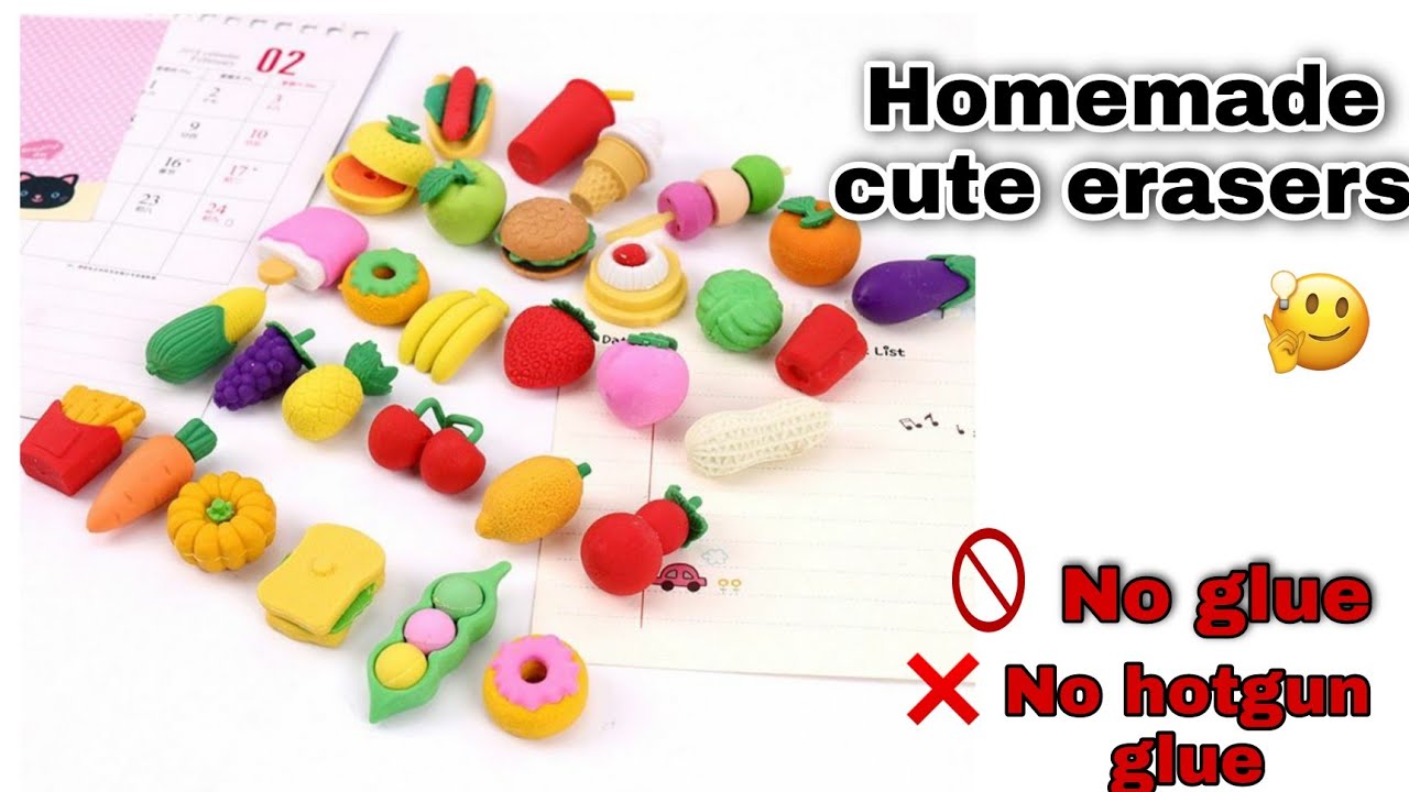 Eraser/How to make eraser at home/homemade diy emoji eraser/Diy kneaded ...