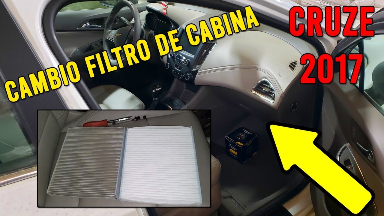 Cambio de filtro de cabina Chevrolet Cruze 2017- PGF - YouTube