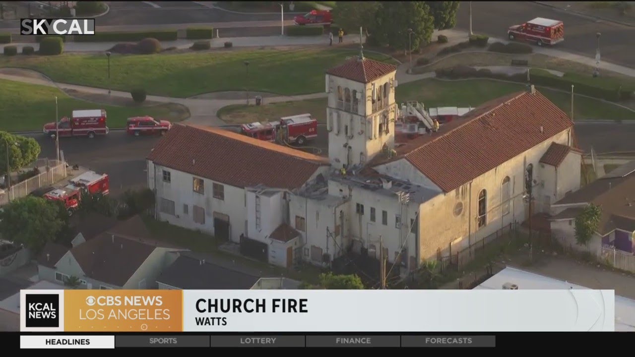Flames tear through historic church in Watts for 2nd time in two years ...
