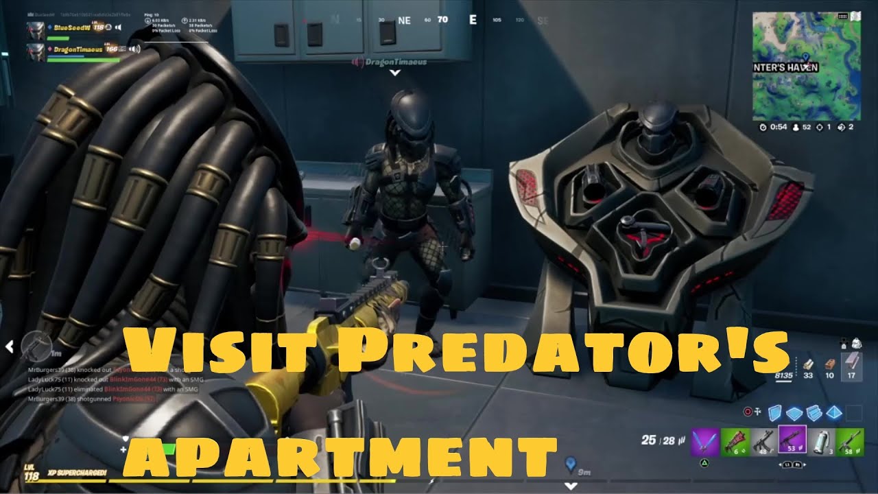 Visit Predator's apartment, Spend 30 seconds with 10m of a player ...
