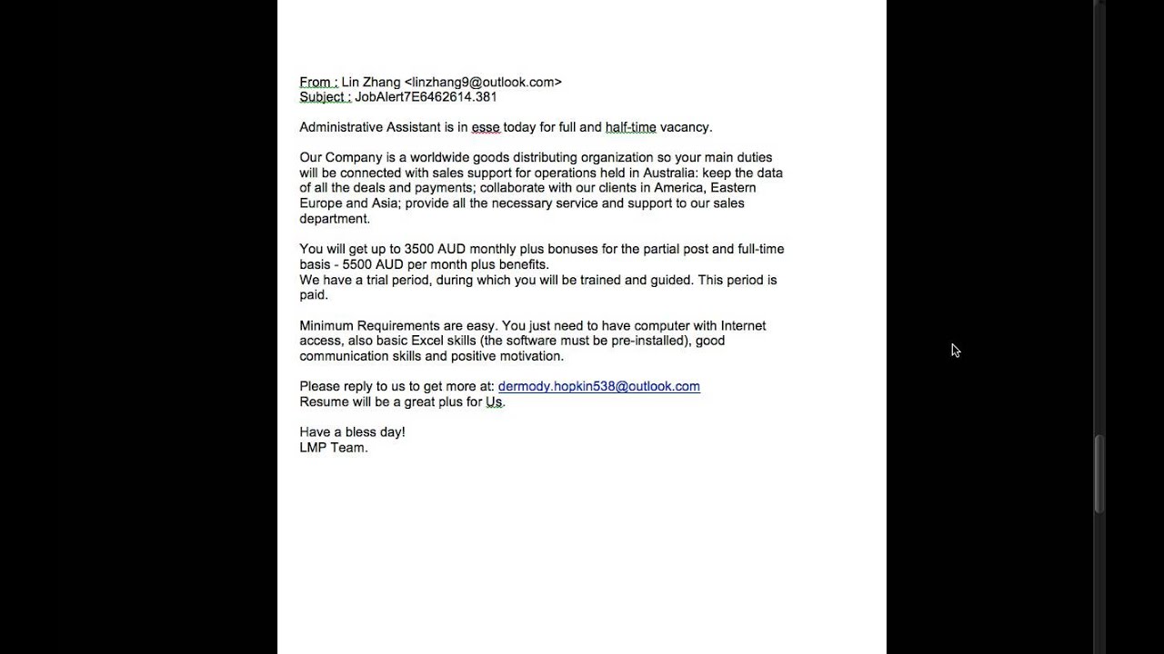 Funny Scam Email - YouTube