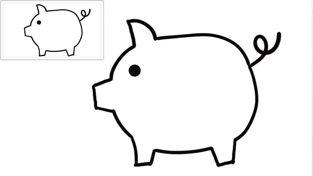 Cerdito perfil, dibujo facil, paso a paso. - YouTube