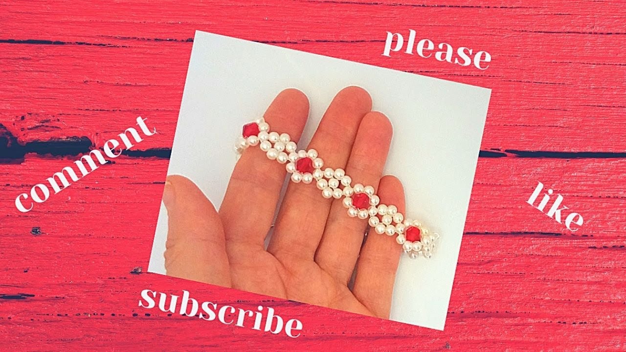 Bracelet making. Easy beading pattern. Bicone beads and pearl beads DIY ...
