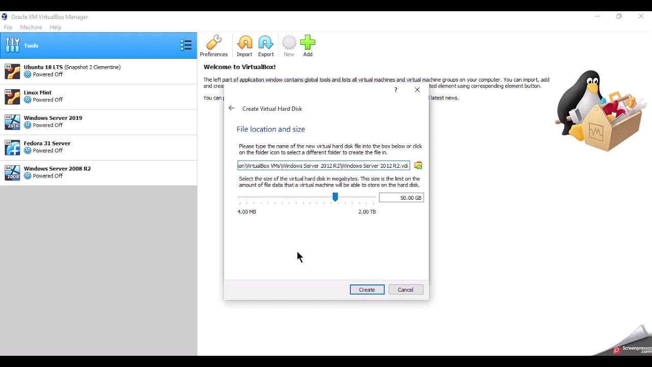 Create a Virtual Machine in VirtualBox for Windows Server 2012 R2 - YouTube