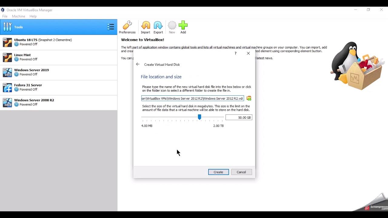 Create a Virtual Machine in VirtualBox for Windows Server 2012 R2 - YouTube