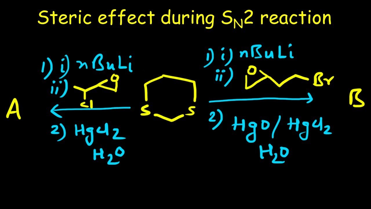 Steric effect in SN2 reaction | NET 2019 question | Thioacetal ...