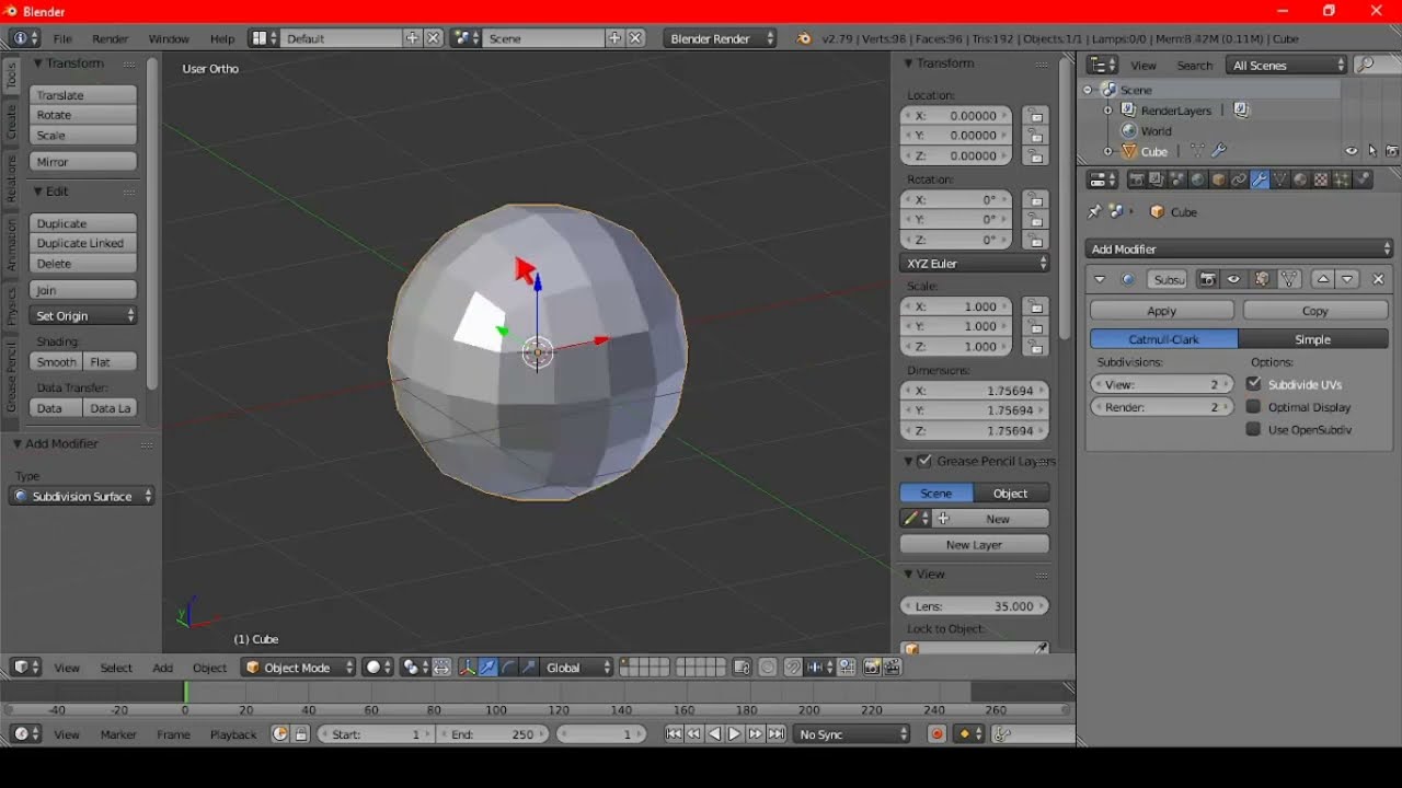 Subsurf Acts Differently Between These Two Versions of Blender - YouTube