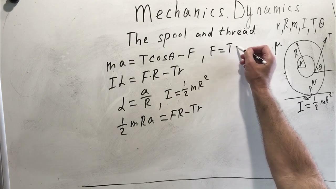 Mechanics. Dynamics of rotational motion. The spool and thread. - YouTube