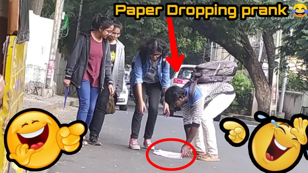 Prank🤣 | Papers dropping prank - Awesome Reactions🙄 #prank # ...