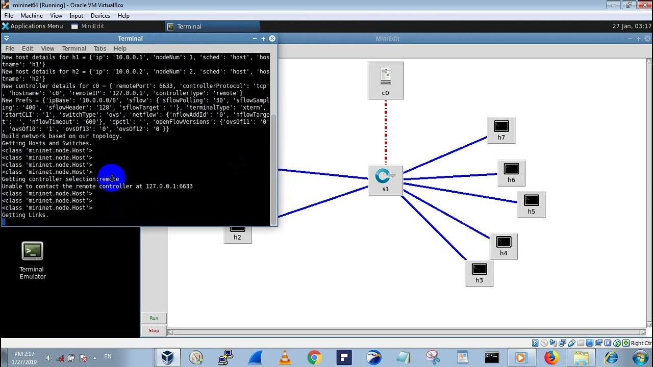 ( SDN ) using POX controller to apply Load balancing for web server using minEdit simulator ...