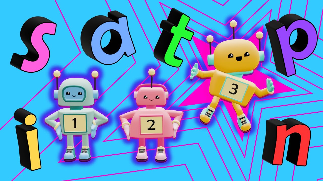 Jolly Phonics Group 1 Sounds & Reading with the Diddy Bots - YouTube