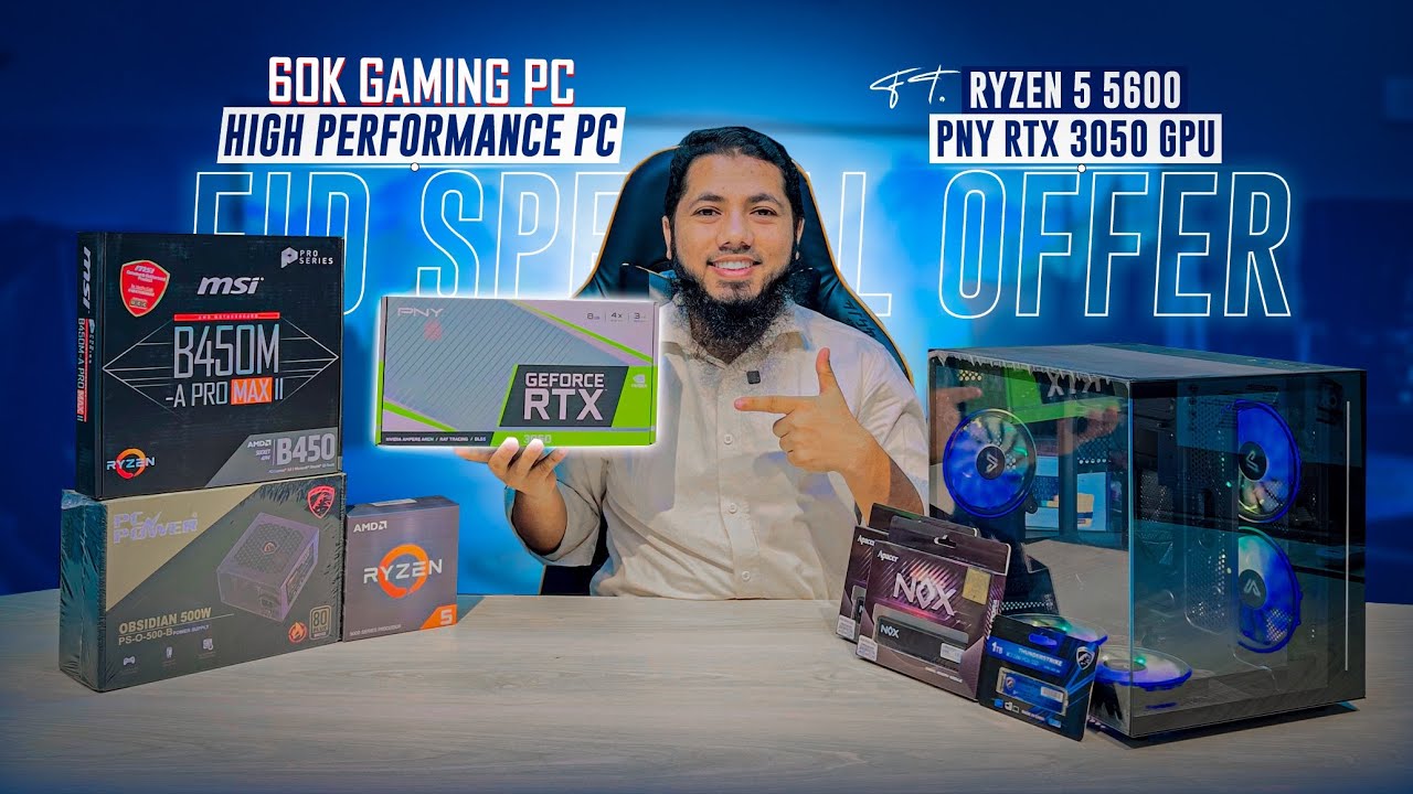 60K Budget Gaming PC Build Guide🤗Ryzen 5 5600 Ft. PNY RTX 3050 GPU🔥High ...