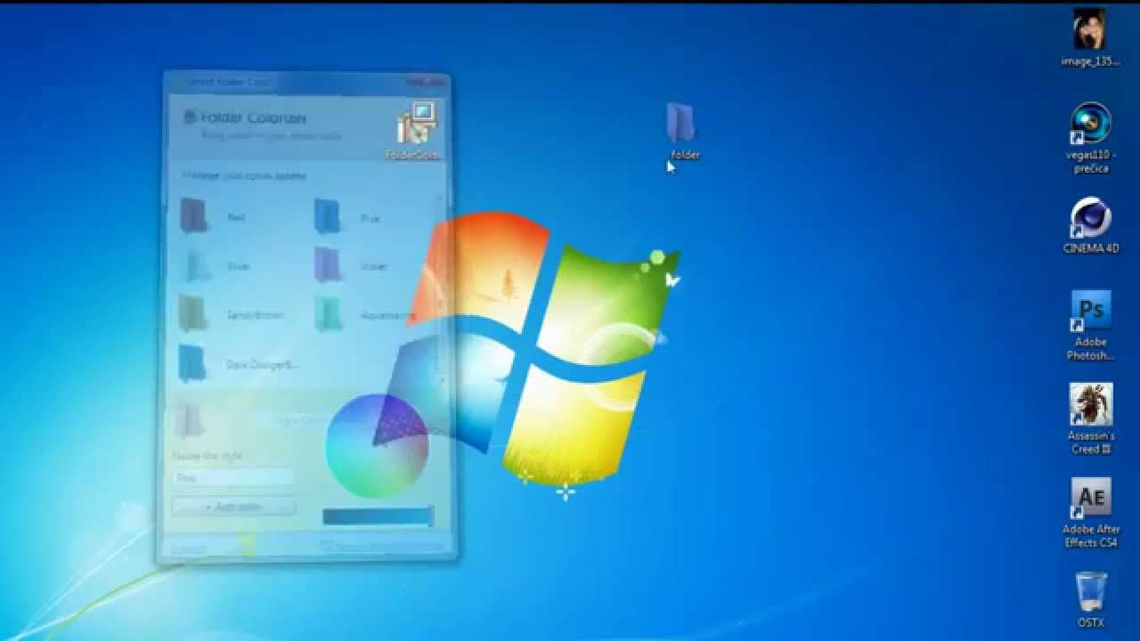How to change folder color In All Windows XP , 7 , 8 , 8 1 - YouTube