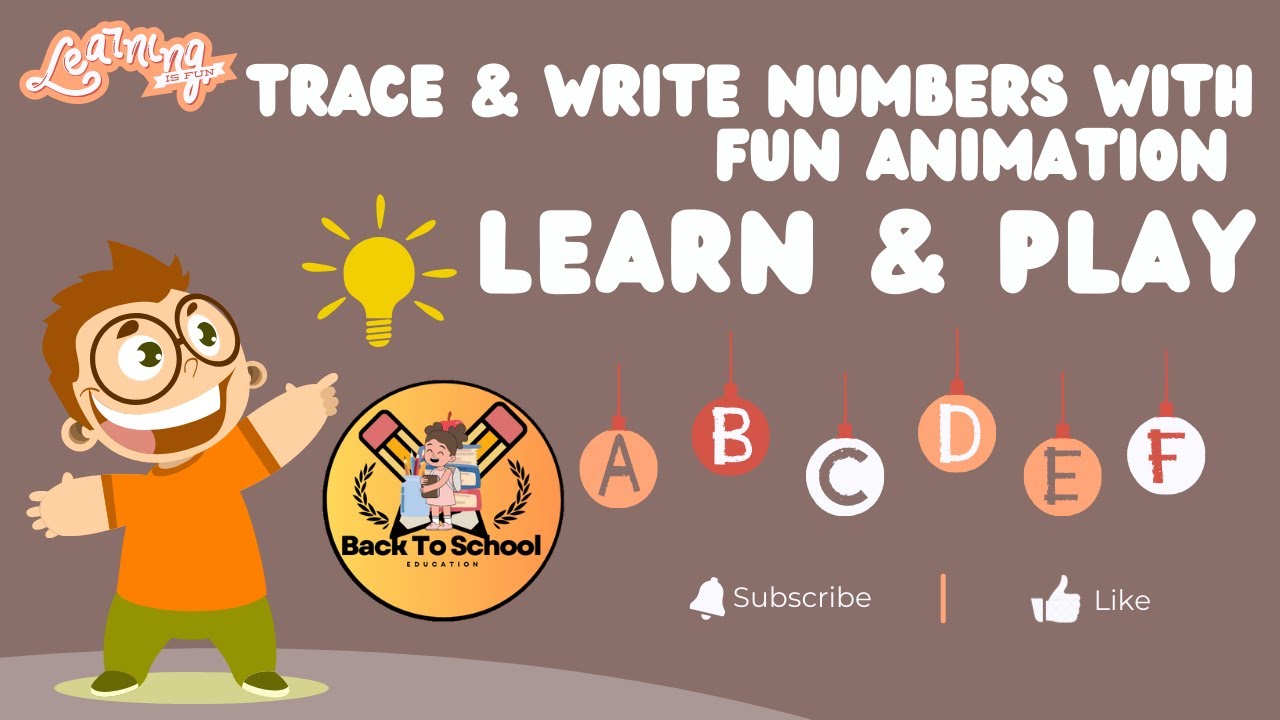 Trace & Write Numbers with Fun Animation | Learn & Play | @BackToSchool ...