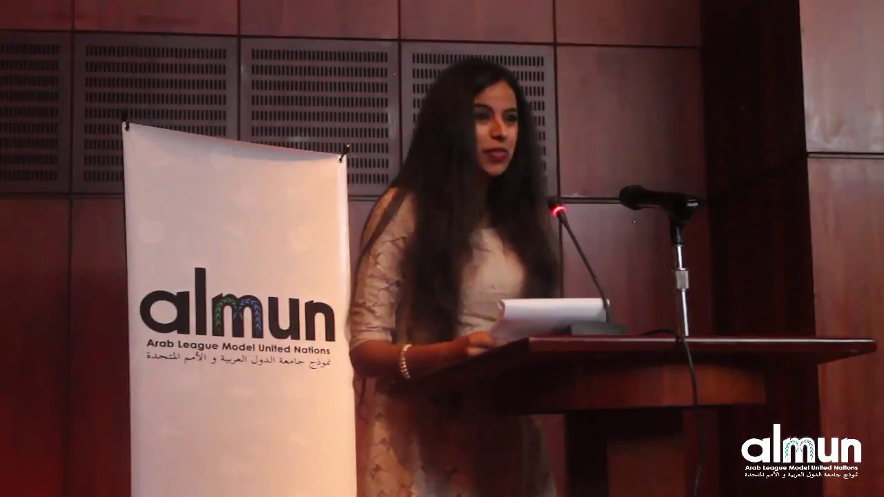 Mariam Mahdy's (Senior Advisor of the Model of United Nations) speech ...