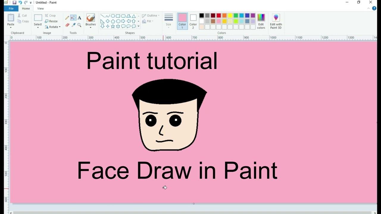 Draw Face in Paint || Paint|| Drawing - YouTube