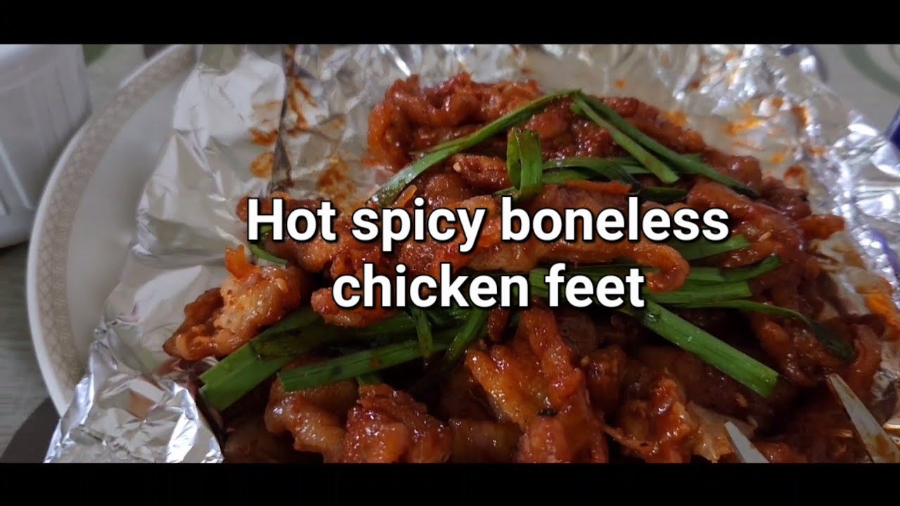 HOT SPICY BONELESS CHICKEN FEET] WITH MY ELDEST SON - YouTube