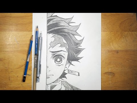 How to Draw Tanjiro | Step by Step | Shading Tutorial - YouTube