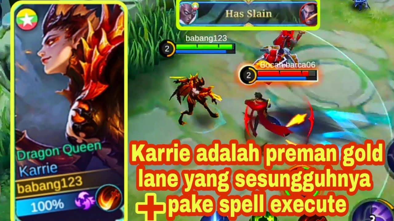 BEGINI KALO KARRIE GOLD LANE DI PAKE IN SPELL EXECUTE😱 #mobilelegend # ...