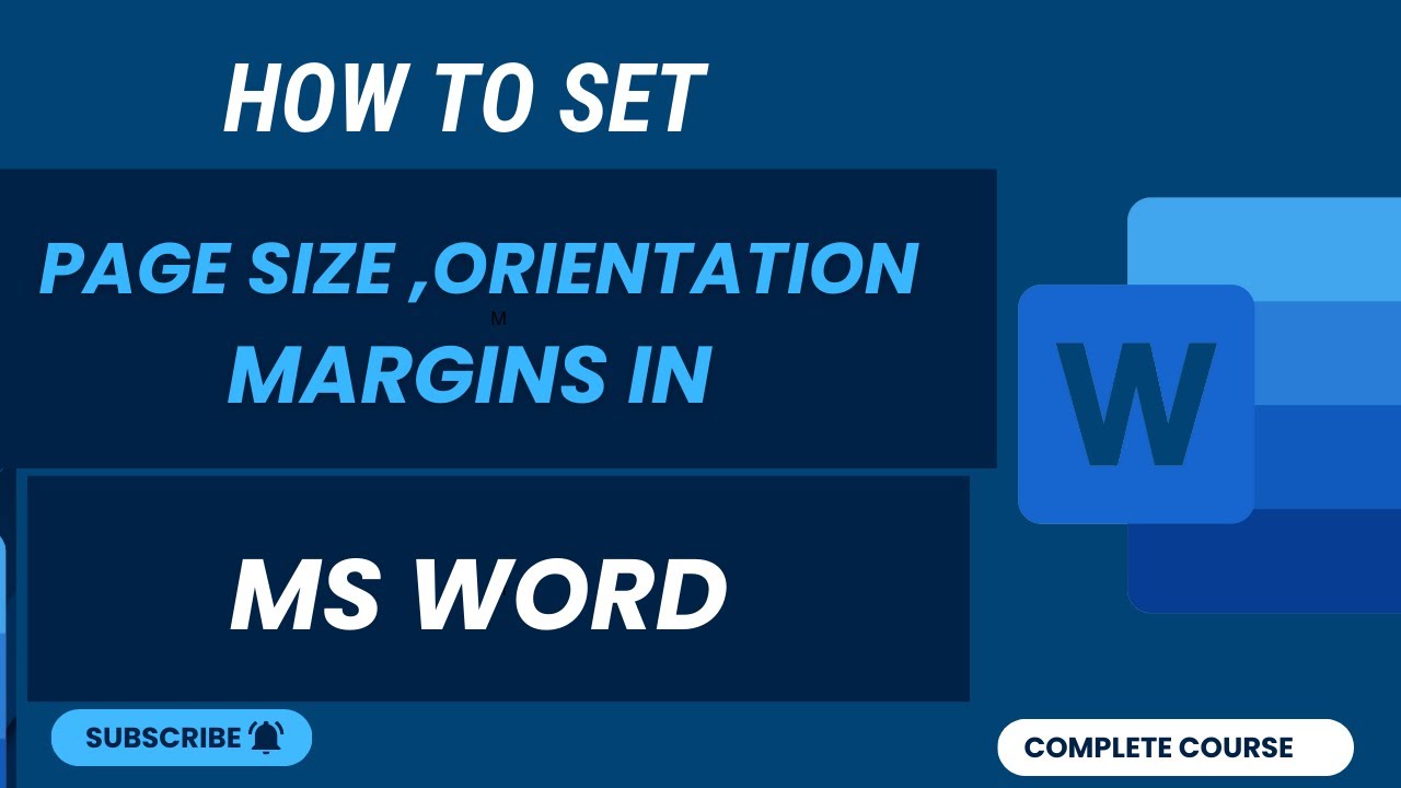 How To Set Page margins, Page Size , Page Orientation And Columns In Ms ...