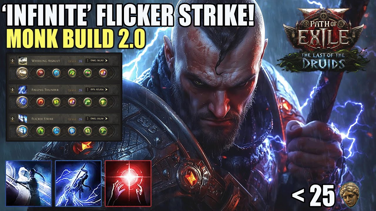 FLICKER. THUNDER. REPEAT! | Monk Build 2.0 | PoE2 The Last Druid - YouTube