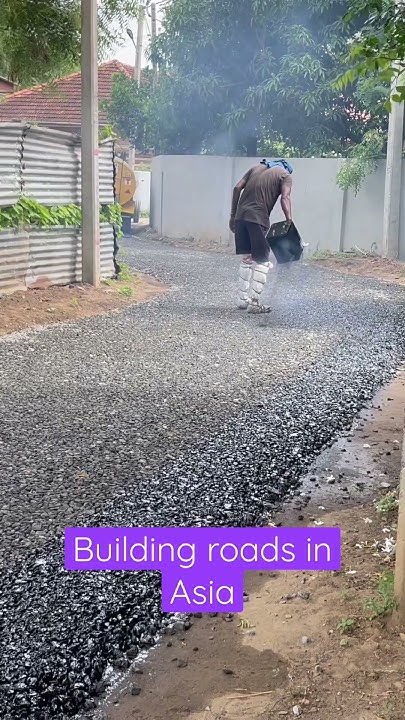 Constructing roads in Asia - YouTube