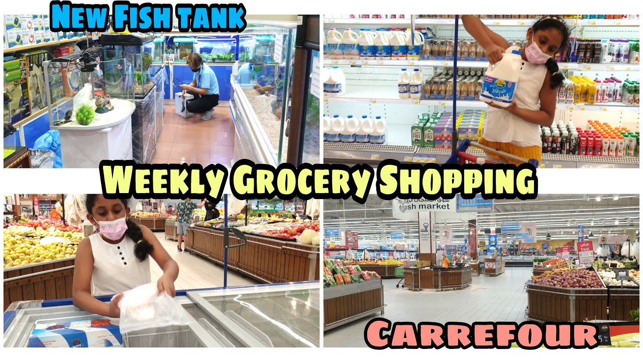 Weekly Quick Grocery Shopping In Bahrain 🛒🍒🥦 | Buying New Fish Tank 🐟 ...