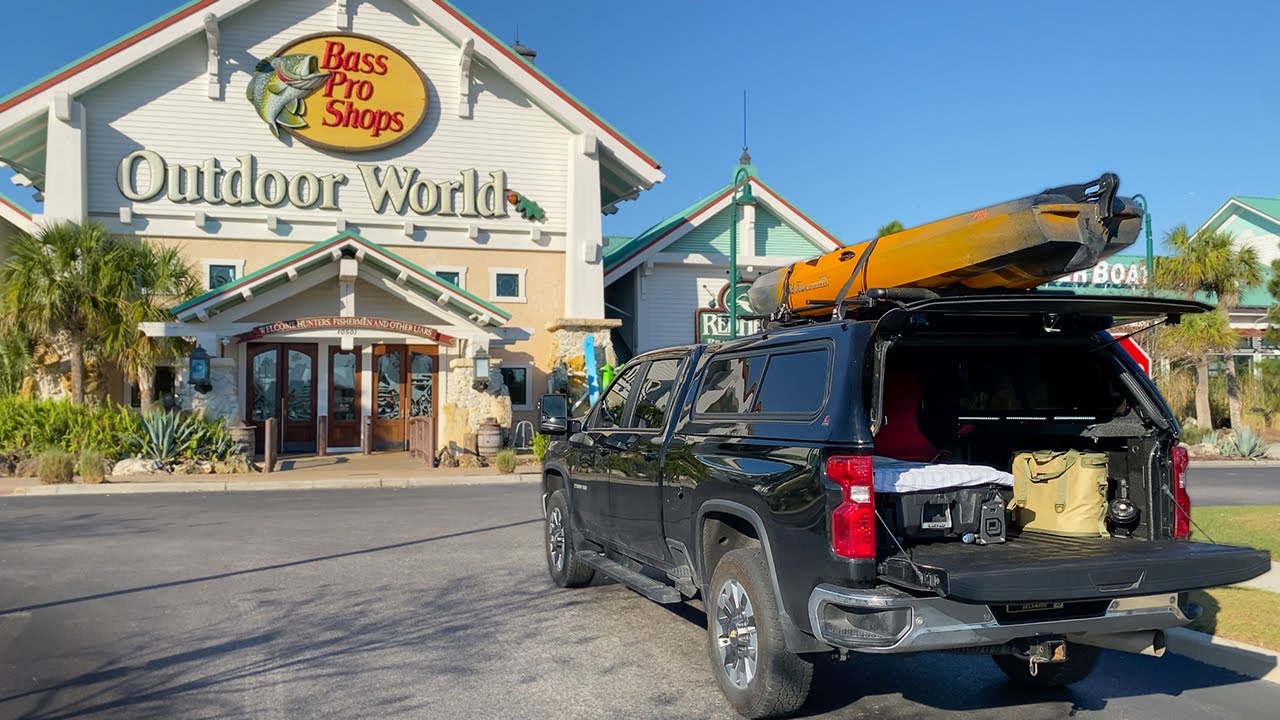 Living at Bass Pro Shops for 24 hours (Stealth Truck Camping) - YouTube