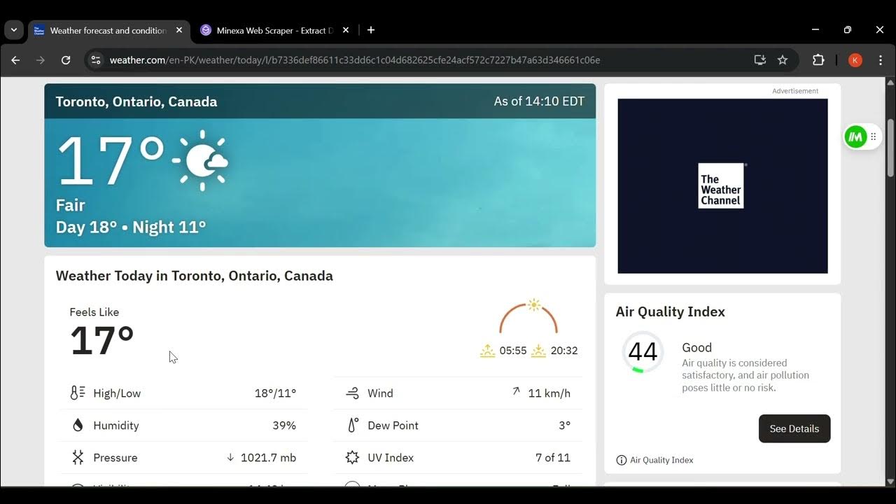 Easy Data Scraping Tutorial with Minexa.ai: Weather.com Edition - YouTube