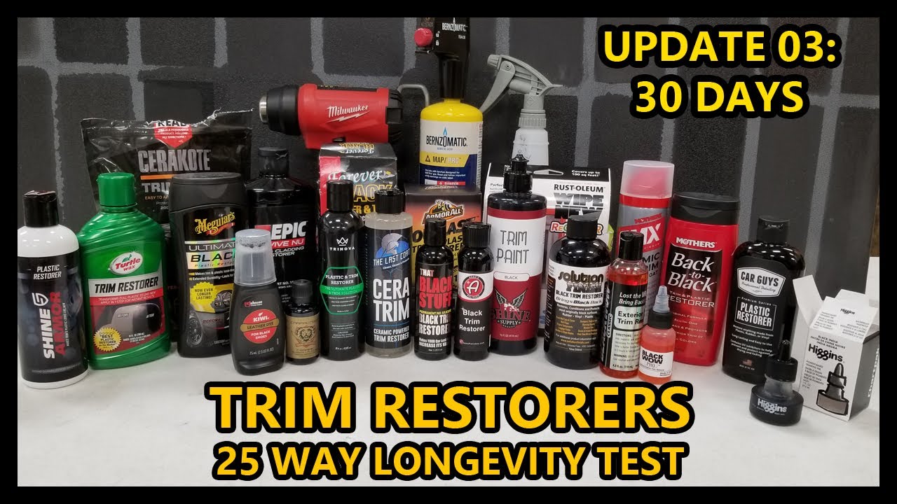 TRIM RESTORATION PRODUCTS - 25 WAY TEST - UPDATE 03 - 30 DAYS - YouTube