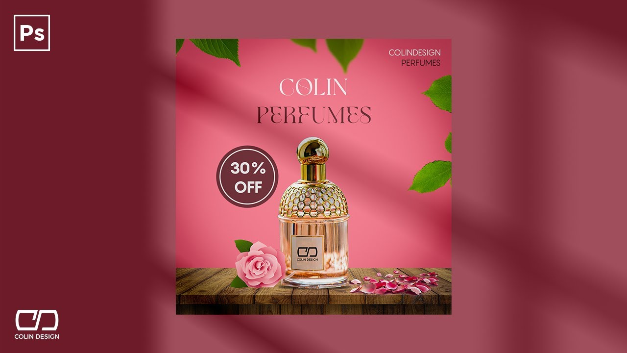 Perfume Product Advertisement Poster Design | Photoshop tutorial - YouTube
