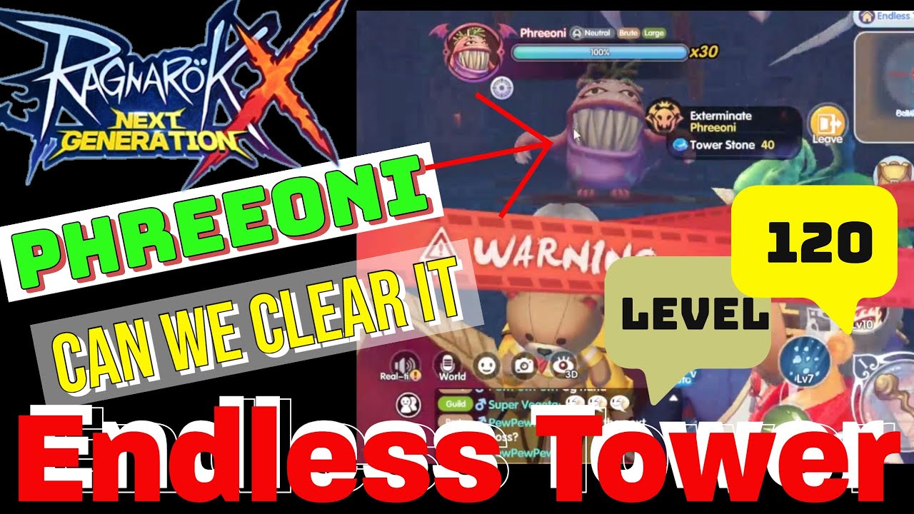 Ragnarok X Next Generation Endless Tower Level 120 Boss PHREEONI - YouTube