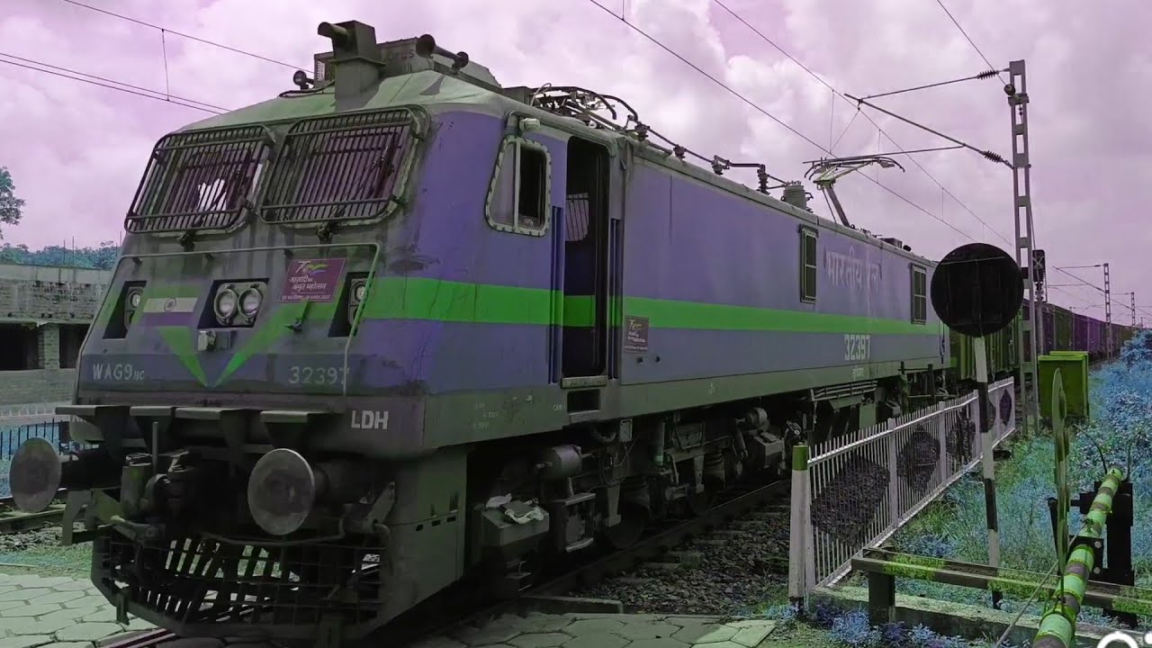 Frist Green&purple colour mixed freight train in india - YouTube