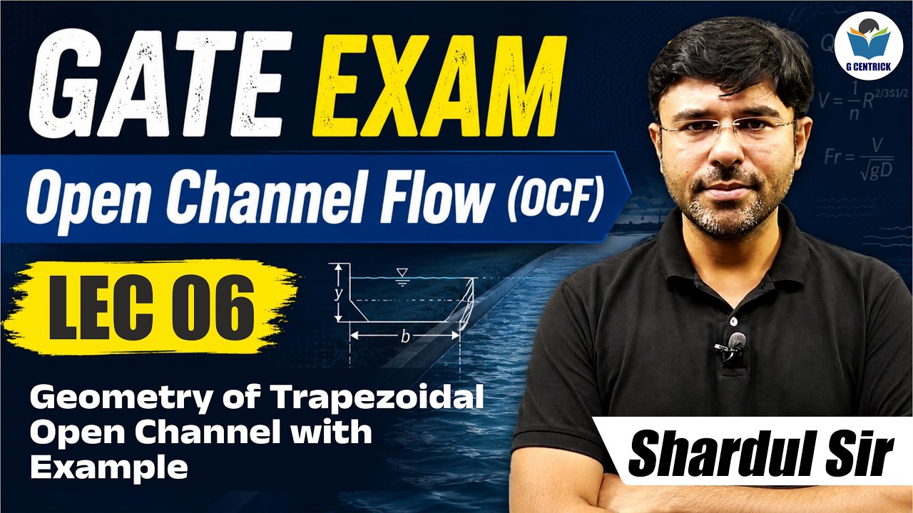 Lec 06 Geometry of Trapezoidal Open Channel with Example || OCF ...