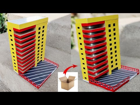 How to make cardboard building at home | Diy cardboard building ...