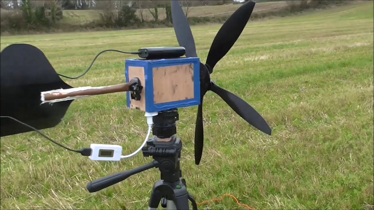 DIY portable USB wind turbine using stepper motor NEMA 17 - YouTube