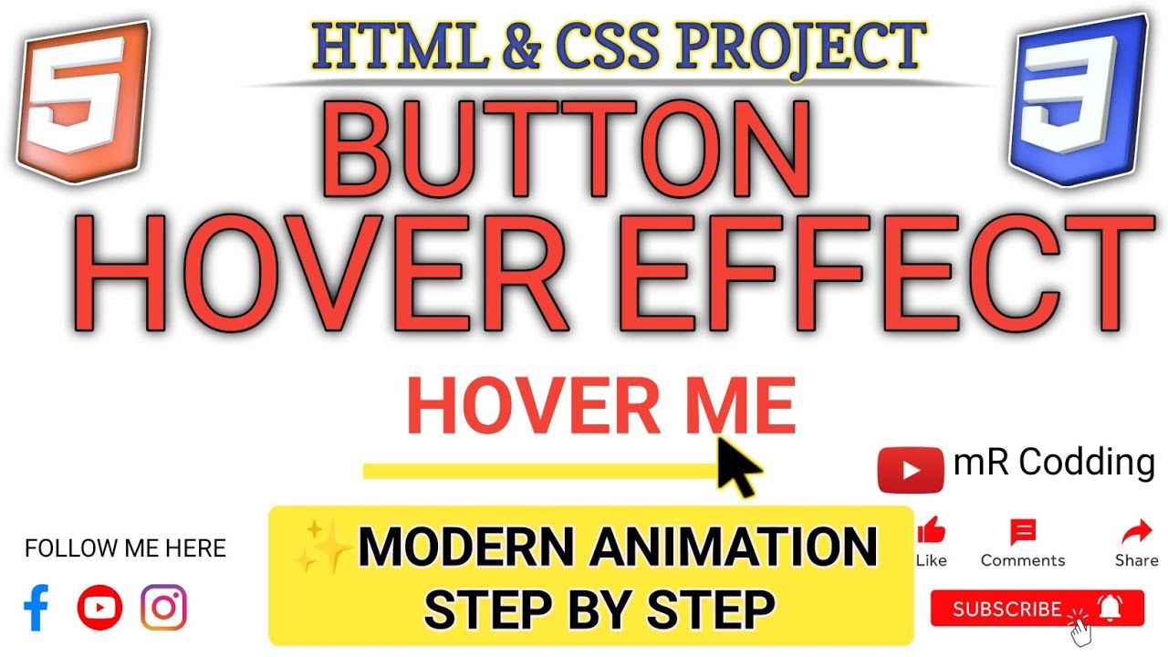 Amazing Button Hover Effects using HTML & CSS | Step by Step in Hindi ...