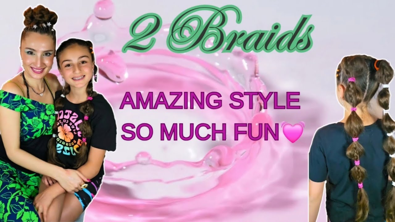 LOVE THIS HAIRSTYLE/2 BRAIDS WITH BUBBLE BRAIDS/FIRST TIME/ LETS DO IT ...