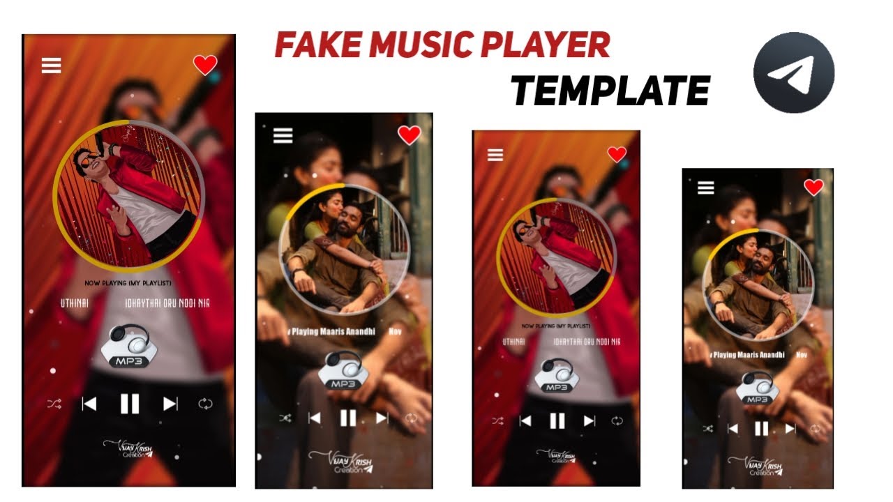 New Fake Music Player Template editing tutorial in tamil| Alight motion ...