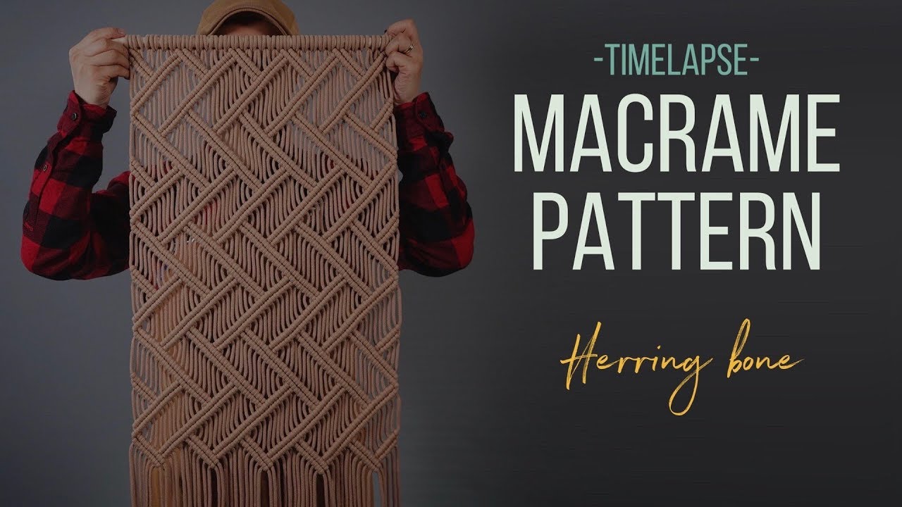[Timelapse] Macrame Pattern - Herring bone / 마크라메로 헤링본패턴 만들기 - YouTube