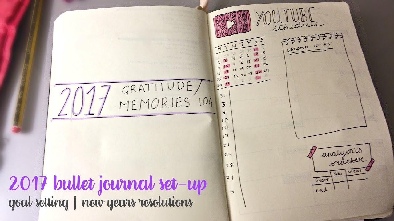 2017 Bullet Journal Set-up | Goal Setting | New Years Resolutions - YouTube