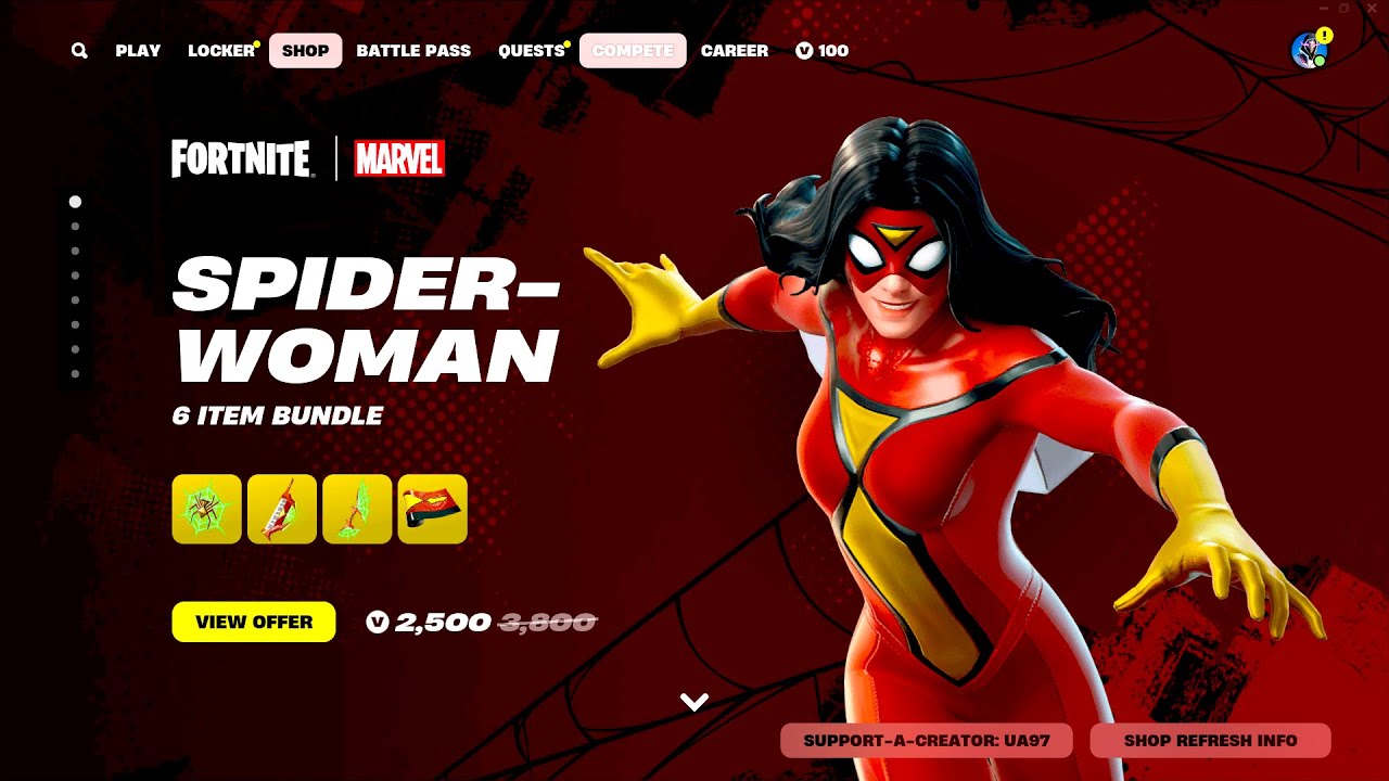 Fortnite Shop NEW Marvel Spider-Woman Set! - YouTube