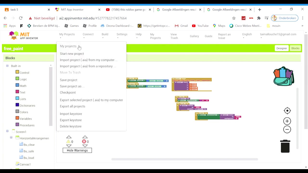 how to make a free painting app and timer app on mit app inventor - YouTube